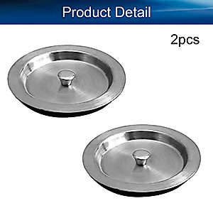 Yinpecly Metal Sink Drain Stopper Stainless Steel Sink Plug with Rubber Sealing Lid 4.69 inch Diameter Knob Design for Kitchen Sink Bathtub 2pcs