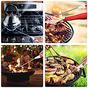 Fdit Electronic Kitchen Gas Stove Lighter Oven BBQ Candle Safety Ignitor Home Kitchen Outdoor Camping Picnic Use(Red)