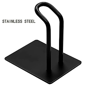 Biomoty Adhesive Hooks, Matte Black Towel Hooks for Bathrooms, Stainless Steel Sticky Hooks for Kitchen Door, Heavy Duty Wall Hooks for Hanging Key Hat Coat Robe Towels, 4 Pack