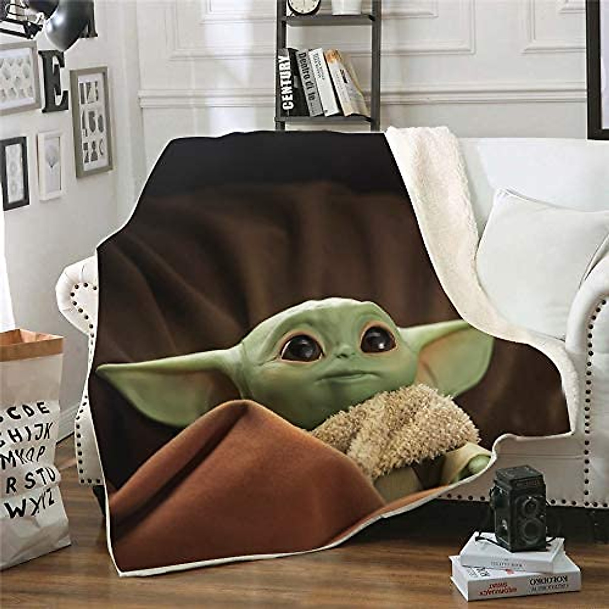 3D Baby Alien Throw Blanket,Ultra Soft Blanket Cozy Warm and Hypoallergenic Washable Couch or Bed Throws Birthday Gift (E, 59 * 51)