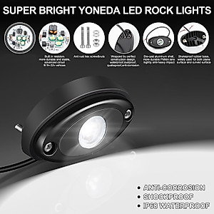 YONEDA Rock Lights for Trucks(4 Pods White)