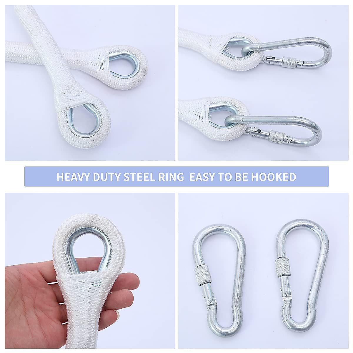 2.5M Safety Balcony Fire Escape Ladder with Hooks Carabins | 1 Story for Adults and Kids |Reusable Multi-use for Treehouse|Weight Capacity up to 2000 lb 8ft