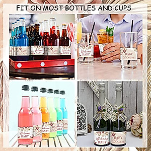 Cheereveal 24PCS Pampas Grass Baby Shower Water Bottle Labels, Boho Baby Shower Waterproof Self Adhesive Water Bottle Labels for Boho Pampas Baby Shower Decorations