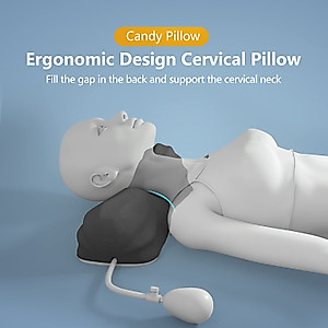 RESTCLOUD Adjustable Neck Roll Pillow, Neck Pillow for Pain Relief Sleeping, Memory Foam Cervical Pillow for Neck Pain Relief