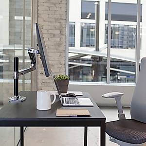 Ergotron – LX Premium Monitor Arm, Single Monitor Desk Mount – fits Flat Curved Ultrawide Computer Monitors up to 34 Inches, 7 to 25 lbs, VESA 75x75mm or 100x100mm – Tall Pole, Polished Aluminum