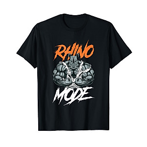 Funny Strong Rhino With Big Biceps Rhino Mode For Gym Lover T-Shirt
