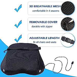 Big Ant Lumbar Support Pillow for Car, Car Back Support for Lower Back Pain with Ergonomic Design, Memory Foam Lumbar Back Support Cushion for Car Seat Home Office Chair Wheelchair, Black