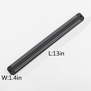 Magnetic Knife Holder 13 Inch Black, Storage Bar Strip | Multi-purpose Functionality Tool Magnet Rack Strip Bar Storage Wall Mount for Kitchen Knife Knives Tool Spoon Display Rack Organizer
