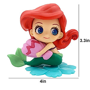 BlingABC Mermaid Cake Topper Little Mermaid Doll with Seashells for Ariel Cake Decoration Mermaid Figurines for Under the Sea Mermaid Theme Princess Kids Birthday Baby Shower Party Supplies