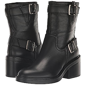 Vince Camuto Women's Vergila Block Heel Bootie Ankle Boot, Black Leather, 9