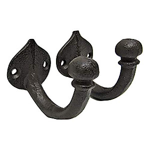 BSA Cast Iron Coat Hat Hooks 2.5 Inch Set of 2 Robe Stocking Hangers Antique Vintage Style