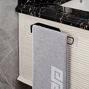 NearMoon Hand Towel Holder/Towel Ring Strong Hold Self Adhesive Bathroom Towel Bar, Thicken Stainless Steel Towel Rack- Sticky Towel Hanger, Contemporary Style, NO Drilling (Matte Black)