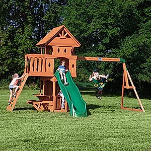 Backyard Discovery Woodland All Cedar Wood Playset Swing Set