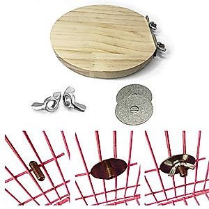 Hamiledyi 4 Pcs Natural Wood Hamster Stand Platform Rat Activity Playground Chinchilla Cage Accessories with Stainless Steel Washers for Bird, Parrot, Mouse, Gerbil and Dwarf