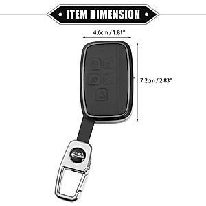 VekAuto Car Smart Key Fob Case Kit Compatible for Jaguar F-Type, Protective Faux Leather Black Keyless Entry Remote Cover with Key Chain