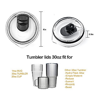 Magnetic Spill Proof Tumbler Lid - Compatible/Replacement for Yeti Rambler, zark Trail,Old Style Rtic Lid(2022 lid-30 oz - 1 Pack)