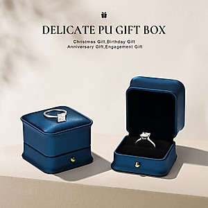 SMILEST 1.5ct Princess Moissanite Rings for Women, D Color VVS1 Clarity Princess Moissanite Diamond Wedding Rings Rhodium Plated 925 Sterling Silver Moissanite Solitaire Engagement Ring for Women