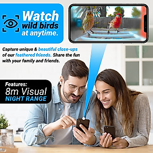 Sainlogic Free AI Smart Bird Feeder with 1080P HD Camera, Camera Bird Feeder Identify Bird Species with 2 Solar Panels, Video Bird Feeder with WiFi & Motion Detection, Smart Bird Feeders as Gifts