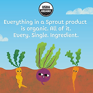 Sprout Organic Baby Food, Stage 4 Toddler Pouches, Green Veggie Power Pack, 4 Oz, Pack of 12