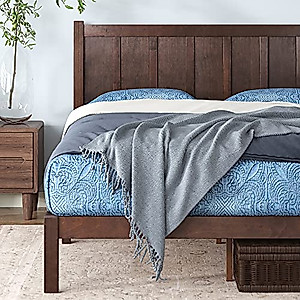 Zinus Adrian Wood Rustic Style Platform Bed with Headboard / No Box Spring Needed / Wood Slat Support, Full,OLB-SWPBHR-12F,Brown