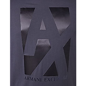 A|X ARMANI EXCHANGE Men's Silky Large Logo T-Shirt, Ebony, L