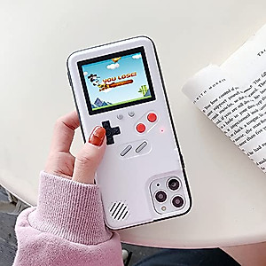 Playable Game Case for iPhone 12 Pro, Retro Gameboy Case for Men and Women, Handheld Gaming Case for iPhone 12 Pro with Built-in Games White