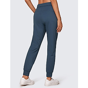 CRZ YOGA 4-Way Stretch Workout Joggers for Women 28" - Casual Travel Pants Lounge Athletic Joggers with Pockets Slate Blue Medium