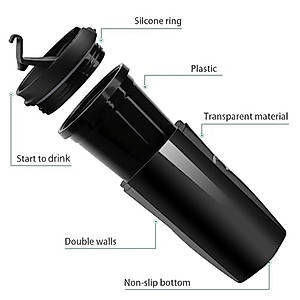 Skull Skeleton Ballet Dancing Travel Coffee Mug Reusable Coffee Cup Tumbler with Lid for Outdoor 250ml