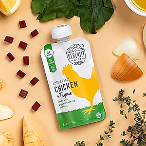 Serenity Kids Chicken Lover Baby Food Pouch Bundle | 6 Each of Free Range Chicken, Chicken & Thyme and Turmeric Chicken Pouches (18 Count)