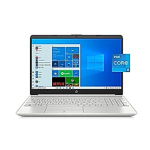 HP 2021 15 Laptop, 15.6" Full HD IPS Display, 11th Gen Intel core i5-1135G7 Processor, 8GB RAM, 512GB SSD Storage, Windows 10 Home, Silver, W/ GA Accessories