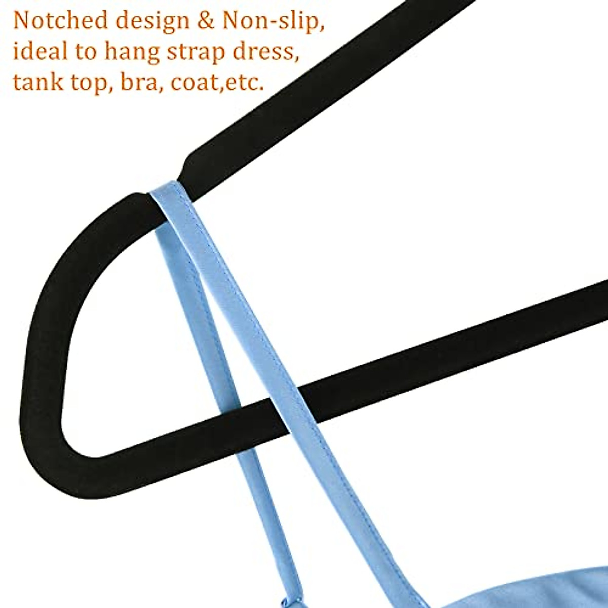 Velvet Clothes Hangers, 10 Pack Black Clothes Hangers, Non-Slip Hangers for Suit, Dress, Top Space Saving Clothing Hangers Set for Closet, Wardrobe, 360° Swivel Hook, Ultra Slim, Summer