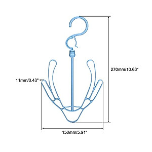 uxcell Shoes Drying Hanger, 270mm x 150mm PP Rotatable Shoe Hanging Racks Blue/Green/Pink, Pack of 3