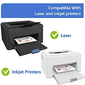 CreGear 40 Sheets White Cardstock 5x7 Cardstock Paper, 80lb/230gsm Thick Paper Card Stock White Blank Cardstock Thick Printer Paper Cardstock for Greeting Cards, Invitations, Postcards, DIY Cards