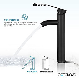 Bathroom Vessel Sink Faucet Single Handle Matte Black Lavatory Vanity Mixer Tap Single Hole Morden Tall Bathroom Faucet