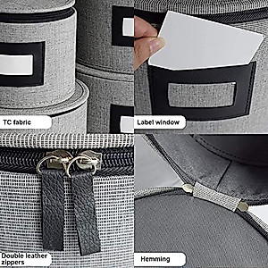 homyfort China Storage Containers Chest for Cups and plates Hard Shell and Stackable Tea Mugs Sets Storage Box with Lid and Handles