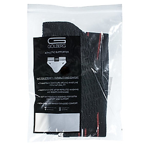 Golberg Mens Athletic Supporter 2 Pack Black Medium