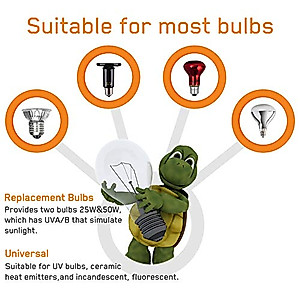 Fischuel Reptile Hides Humidification Cave Help Your Pets Shedding & Reptile Heat Lamp with Clamp,Dimmable Switch(Bulb Included)