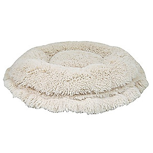 Bessie and Barnie Ultra Plush Aspen Snow Leopard/Blondie Shag Deluxe Dog/Pet Lily Pod Bed