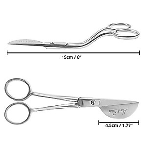 Handi Stitch Duckbill Appliqué Scissors with Case - 6 inch/15cm Overall Length - Scissor for Appliquéing & Embroidery - Paddle Shaped for Arts & Crafts, Fabric & Embroidery - Small Cutting Scissors