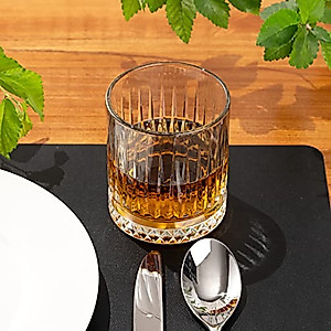 Restaurantware Elysia 12 Ounce Whiskey Glasses 12 Cut Rocks Glasses - Lead-Free Weighted Base Clear Glass Tumblers Dishwasher-Safe For Scotch Bourbon And Cocktails