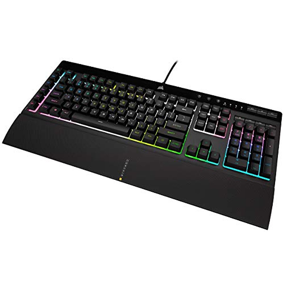 Corsair K55 RGB PRO XT - Dynamic Per-Key RGB Backlighting - Six Macro Keys with Elgato Stream Deck Software Integration-IP42 Dust and Spill-Resistant-Detachable Palm Rest-Media and Volume Keys-Black