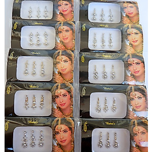 8 Bindi Pack- 24 Combo Bindi Stickers Multicolored,Silver,Gold,Black, Bindi Tattoo Bindi Jewelry