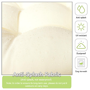 Indoor/Outdoor Chairpad with Ties, Patio Furniture Chair Cushions, Outdoor Rocking Chair Cushions, Outdoor Seat Cushions (Beige, 19 * 19)