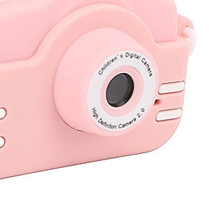 Kids Cartoon Camera Toy, Multifunctional 2 Inch Screen High Definition Rechargeable 2MP Cute Kids Photo Video Camera for Gifts(Single Shot Pink)