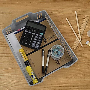 Ggbin Plastic Basket for Organizing, Grey Basket Trays, Set of 6