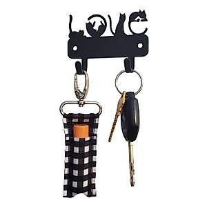 The Metal Peddler Miniature Love Cats - Key Holder for Wall - XS 3.5 Inch - Made in USA