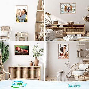 16x24 Frame Natural Woodgrain, 24x16 Picture Frame Beige, Rustic 40x60cm Poster Frame, Large 16 by 24 Gallery Family Concert Portrait Photo Frame Anniversary/Birthday/Wedding/Thank you/Christmas Gift