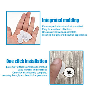 100 PCS Screw Cap Covers Plastic Screw Caps for Phillips Screws Head Waterproof Screw Covers Three in One Eccentric Wheel Plastic Decorative Cover Self-Tapping Screw Cover (17mm, White)