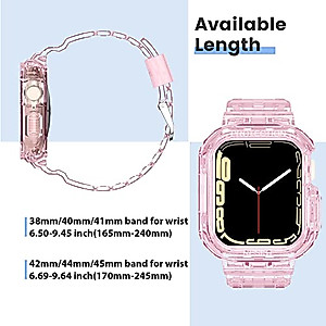 Tensea for Apple Watch Band 38mm 40mm 41mm 42mm 44mm 45mm for Women Men, iWatch Band with Protective Bumper Case, Cute Soft Sport Strap, Cool Wristband Accessories for SE2 Series 8 7 SE 6 5 4 3 2 1