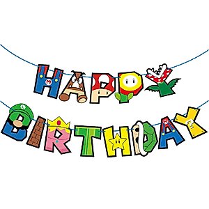Birthday Banner Game Theme Birthday Banner Game Party Decorations Game Theme Banner Colorful Graphics for Gaming Fans Birthday Party Decorations Theme Gamer Birthday Banner